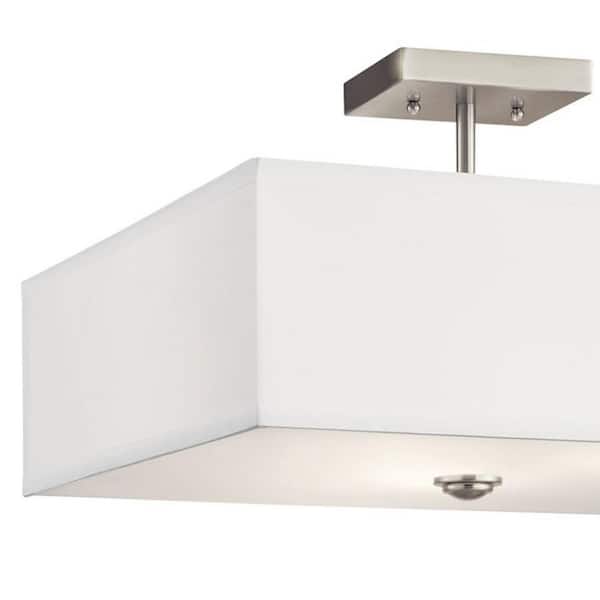 Kichler 43675 Ni Brushed Nickel Shailene 3 Light Semi Flush Ceiling ...