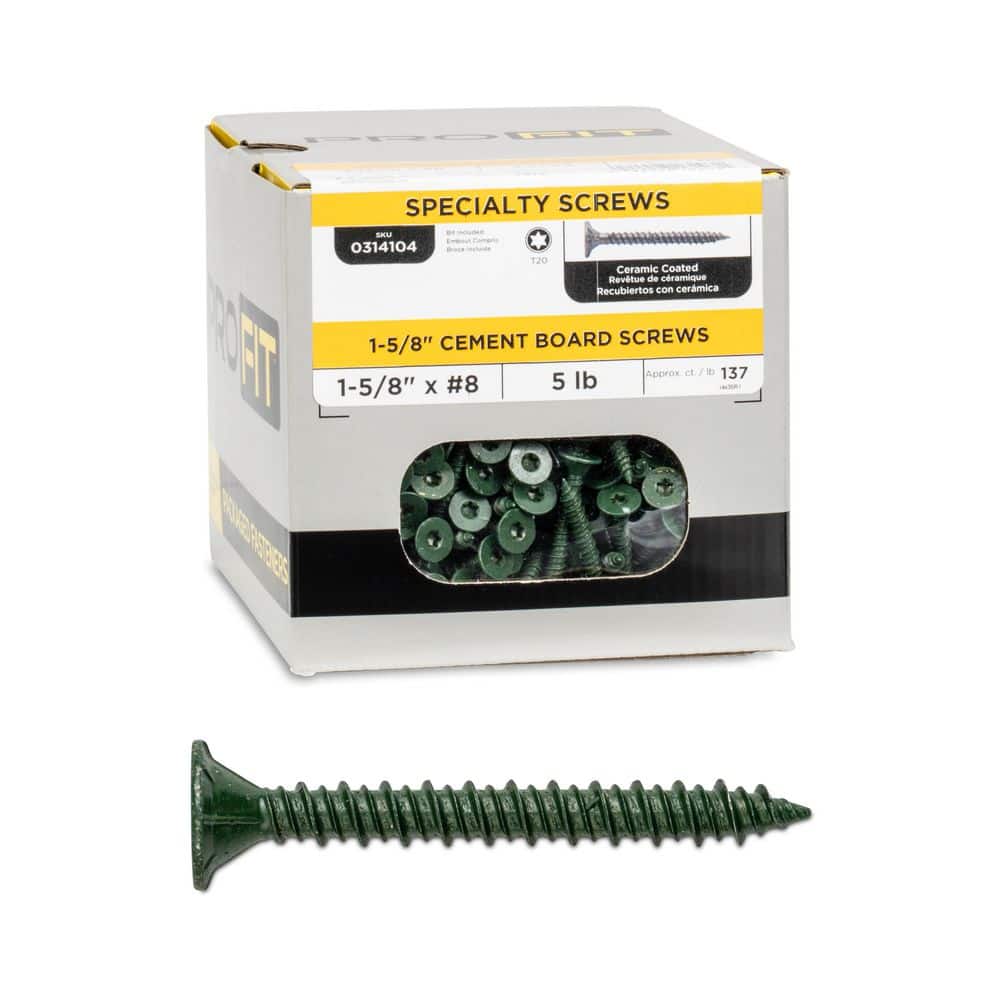 PRO-FIT #9 x 1-5/8 in. Star Drive Flat Head Cement Board Screws (685 ...