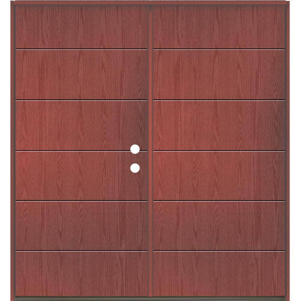 Krosswood Doors TETON Modern 72 in. x 79 in. Left-Active/Inswing 6-Grid ...
