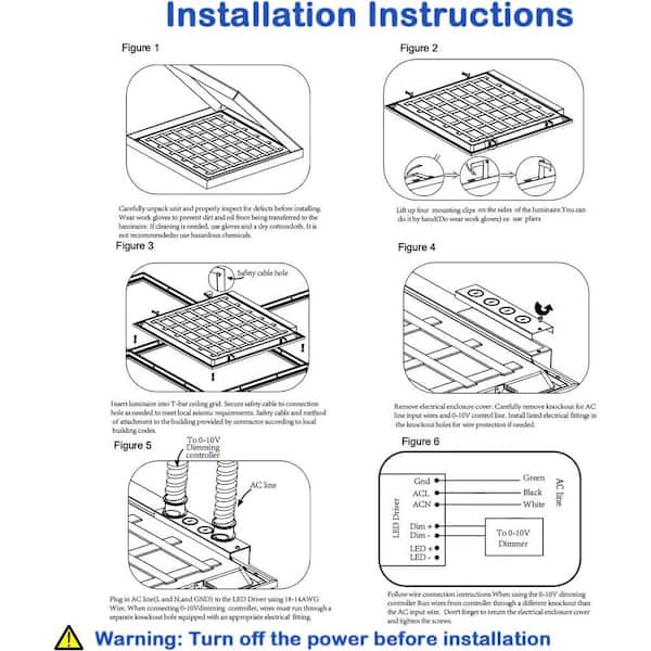 BILT HARD 2 ft. x 4 ft. 40/50/60-Watt Integrated LED Flat Panel Light 3 ...