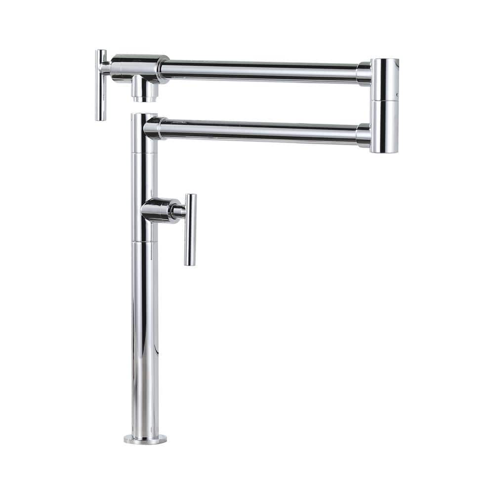 IVIGA Deck Mounted Brass Pot Filler Kitchen Faucet with Double Handle ...