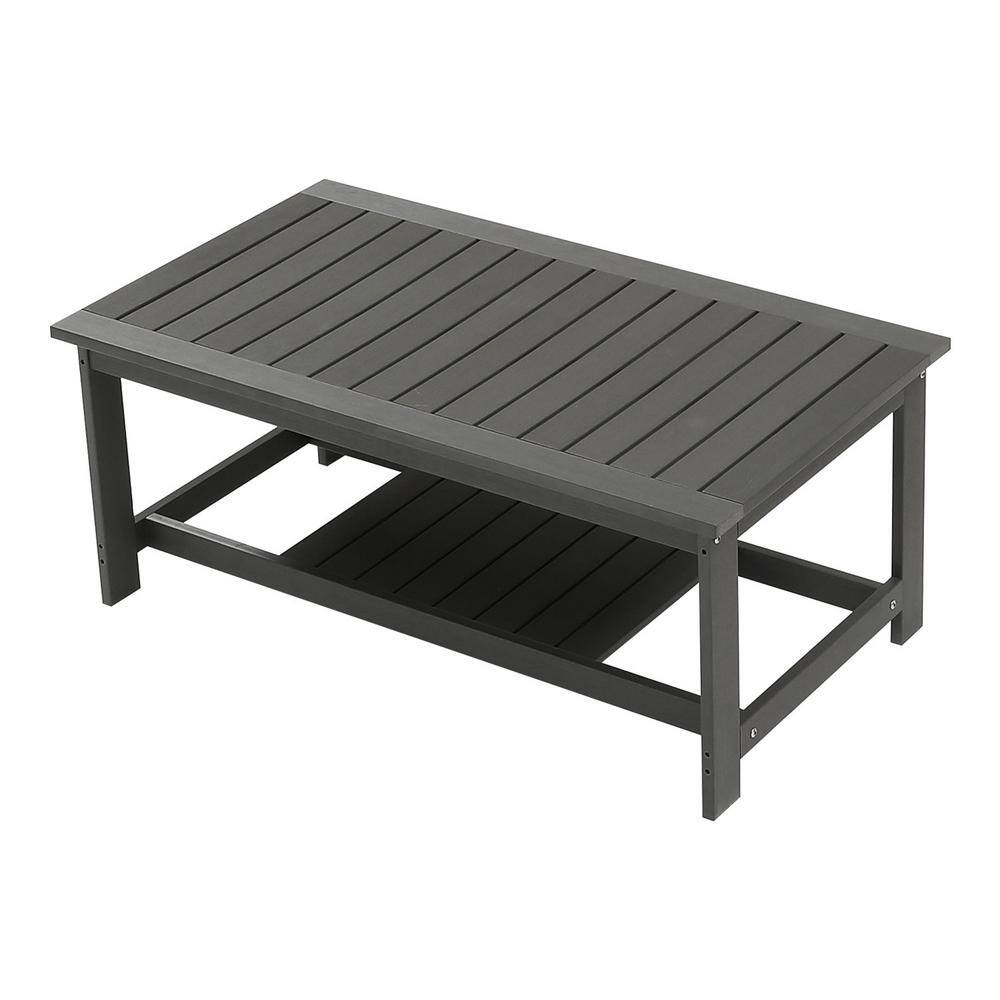 Sudzendf 2 Tier Gray HDPE Outdoor Coffee Table, All Weather Use ...