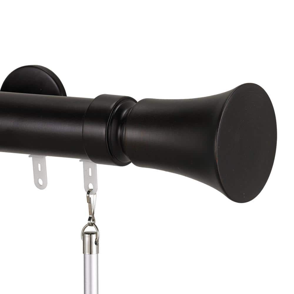 Art Decor Tekno 40 84 in. Traverse Rod with Tama finial in Reddish ...