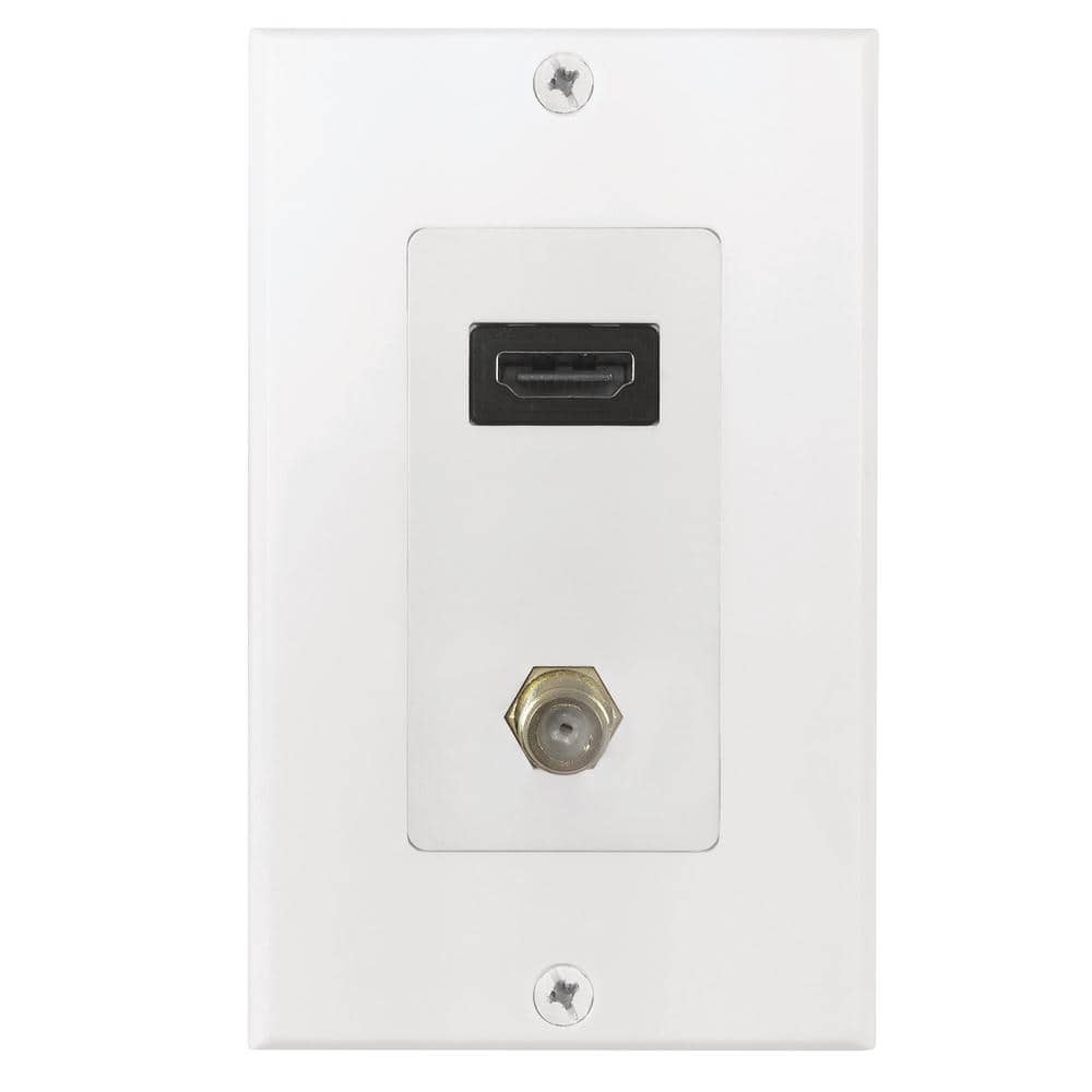 Zenith 1 HDMI and 1 Coaxial Wall Plate, White VW3001HD2C - The Home Depot