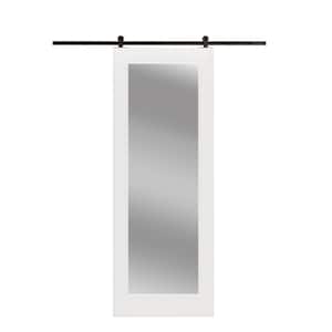 ARK DESIGN 30 in. x 84 in. Paneled White Mirrored Glass Primed MDF ...