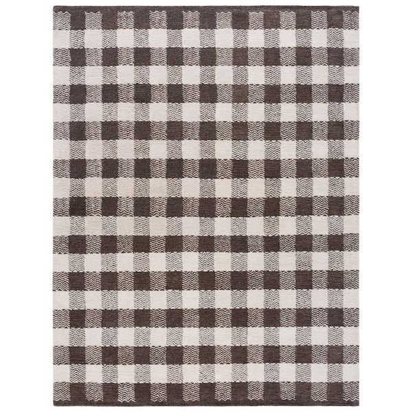 SAFAVIEH Genre 8 ft. x 10 ft. Brown/Ivory Abstract Plaid Area Rug ...