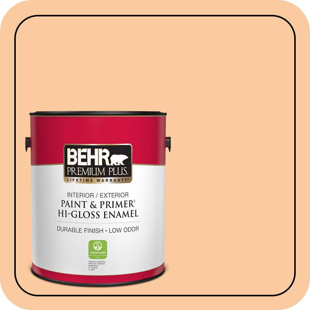 BEHR PREMIUM PLUS 1 gal. #290C-3 Chai Latte Hi-Gloss Enamel Interior ...