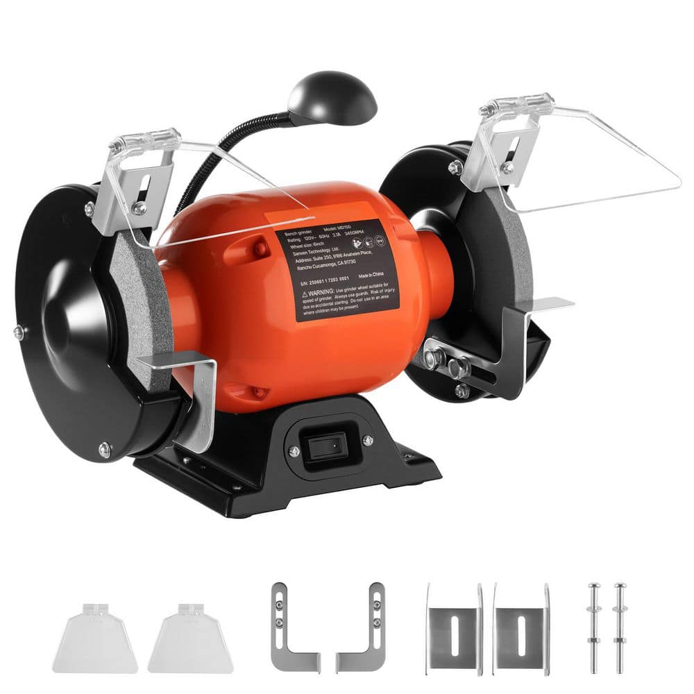 SKYSHALO 6 in. Universal Bench Grinder, Single Speed 2. 1A Brushless ...
