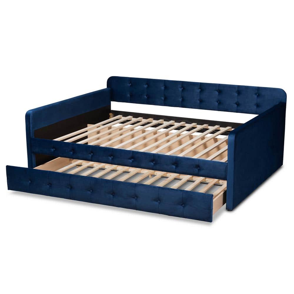 Baxton Studio Jona Navy Blue Queen Daybed with Trundle 169-10848-HD ...