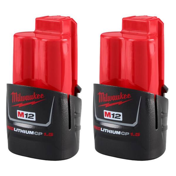 Milwaukee M12 12-Volt 1.5 Ah Lithium-Ion Compact Battery Pack (2-Pack) 48-11-2411 - The Home Depot