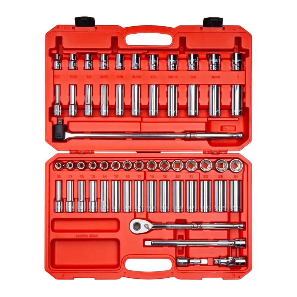 TEKTON 1/2 in. Drive 6-Point Socket and Ratchet Set 3/8 in. to 1 in ...