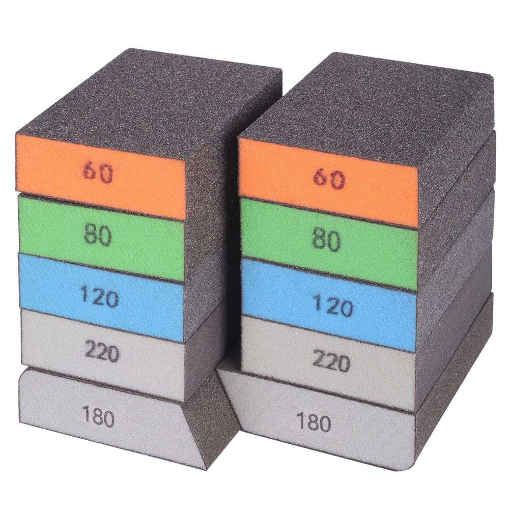 10-Pack Washable Reusable Sanding Sponge Blocks for Wood Drywall Metal ...