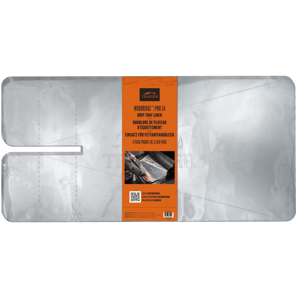 Traeger Drip Tray Liner 5-Pack Woodridge Pro 34 Series BAC818P - The ...