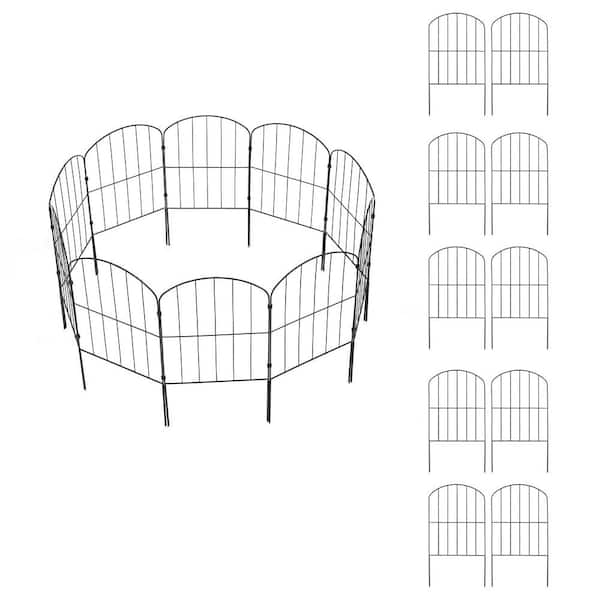 Oumilen 24 in. x 13 in., Folding Fence Lawn Patio Garden Fence, Arched ...