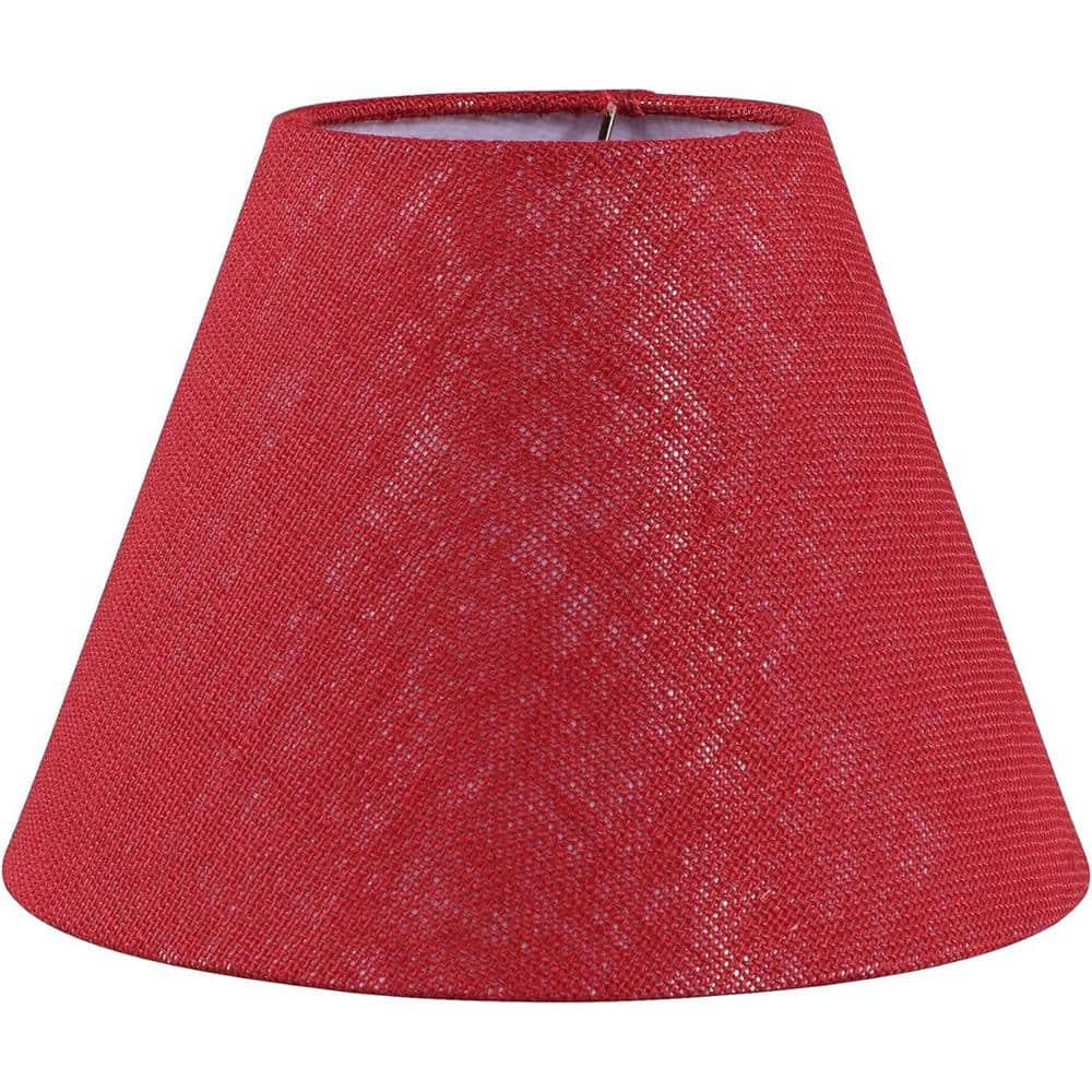 Aspen Creative Corporation Mix and Match 9 in. Red Burlap Empire Lamp ...