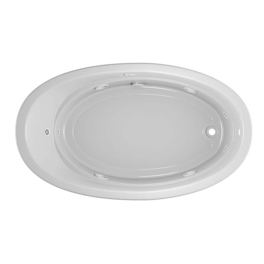 JACUZZI Riva 72 in. x 42 in. Acrylic Right-Hand Drain Oval Drop-in ...