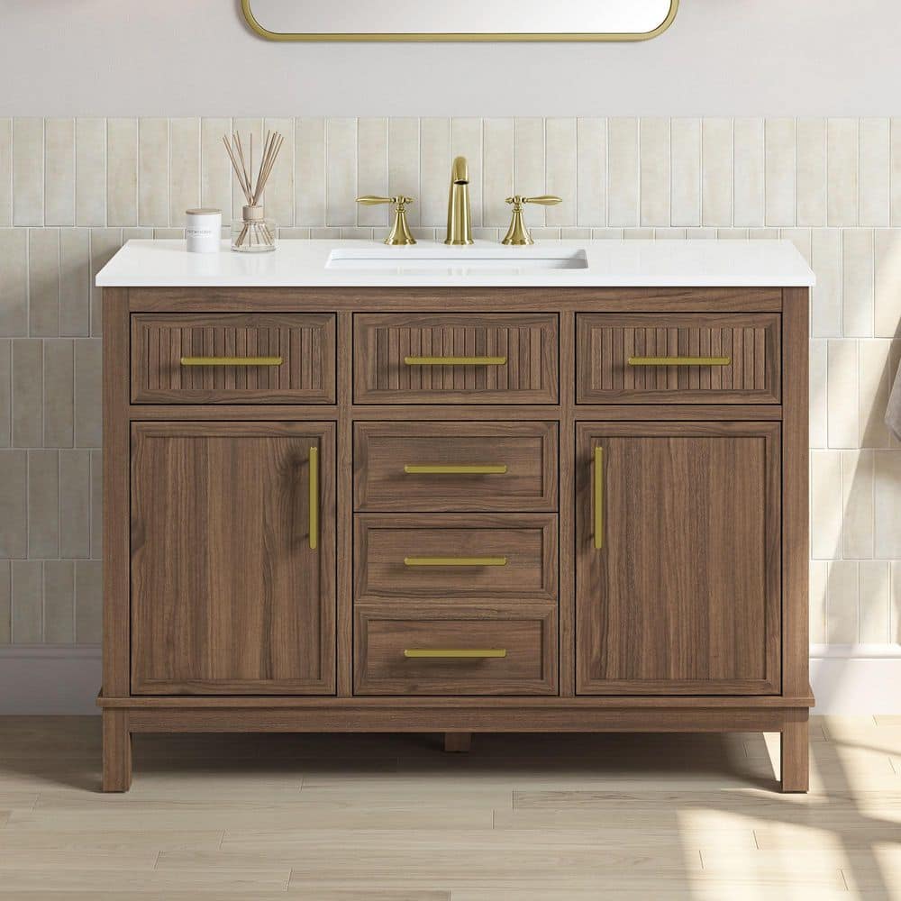 Reviews for Glacier Bay Riley 48 in. Single Sink Freestanding Spiced ...
