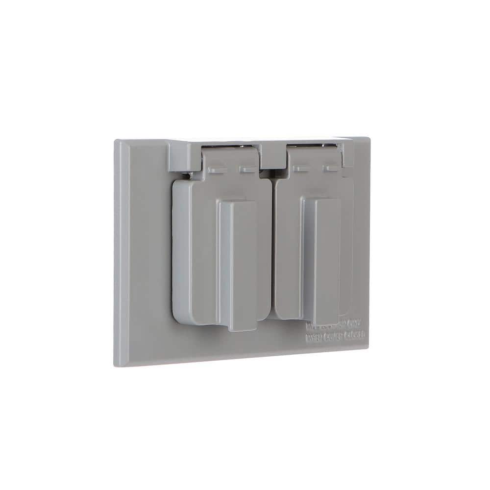 Commercial Electric 1-Gang Duplex Outlet Metallic Weatherproof Cover ...