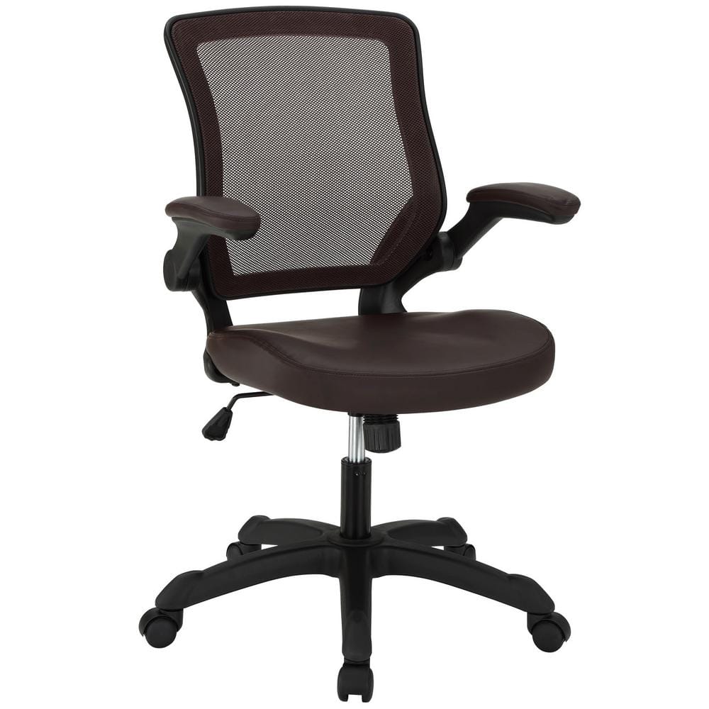 MODWAY Veer Vinyl Office Chair in Brown EEI-291-BRN - The Home Depot