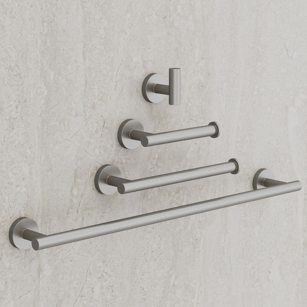 YAWWALK 4-Piece Stainless Steel Bath Hardware Set with Towel Bars ...