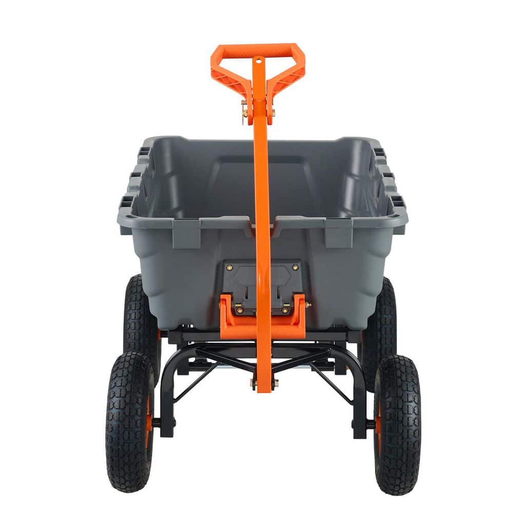 SKYSHALO 15 cu. ft. Garden Dump Cart with Easy to Assemble Steel Frame ...