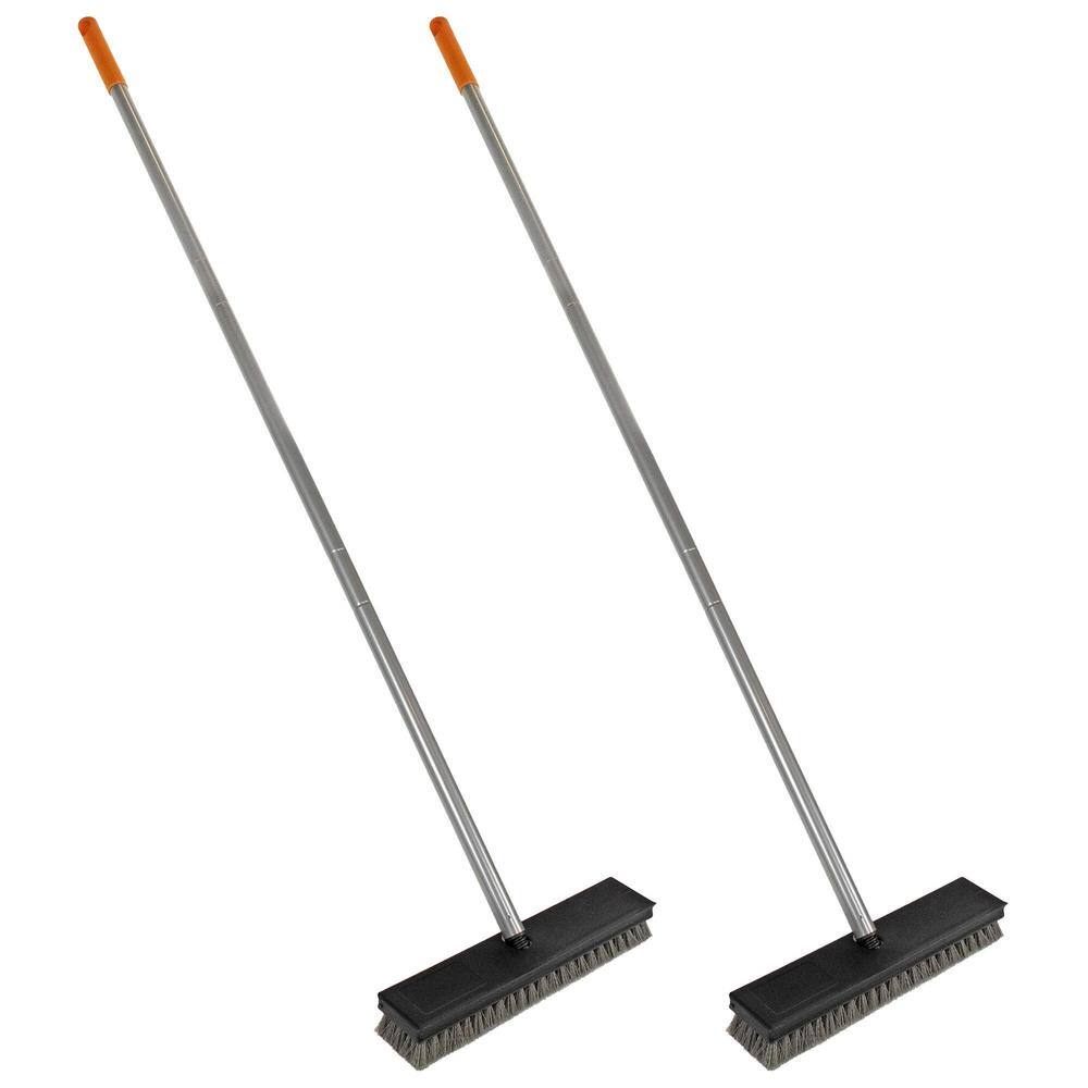 HDX 12 in. Interchangeable Plastic Deck Scrubber Heads with Handle ...