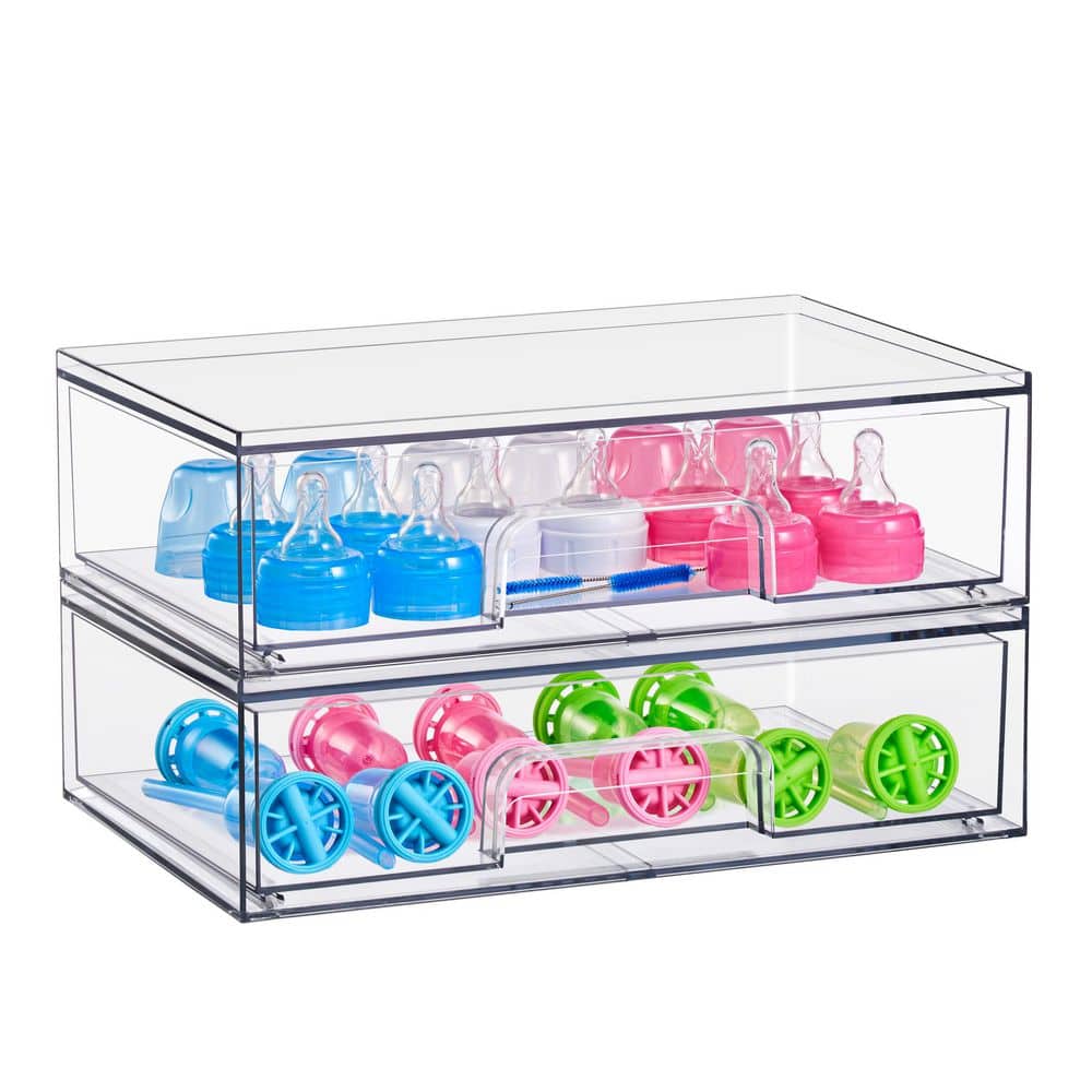 Sorbus Clear Acrylic Pull-Out Organizer, Wide Stackable Storage Drawers ...