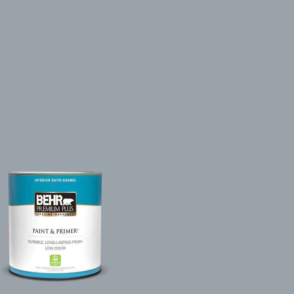 BEHR PREMIUM PLUS 1 qt. #MQ5-22 Rainmaster Satin Enamel Low Odor ...