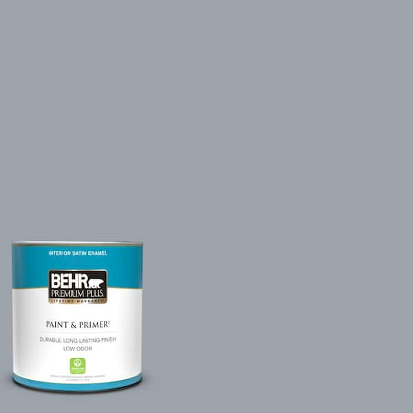 BEHR PREMIUM PLUS 1 qt. #MQ5-22 Rainmaster Satin Enamel Low Odor ...