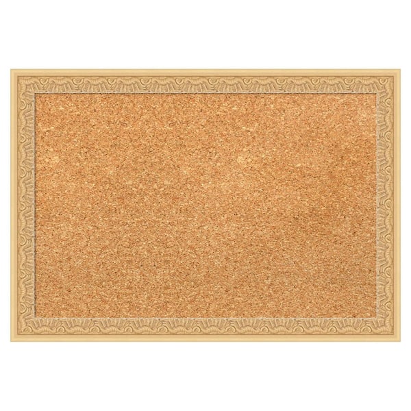 Amanti Art Bethany Gold 20 in. x 14 in., Wood Framed Natural Cork Memo ...