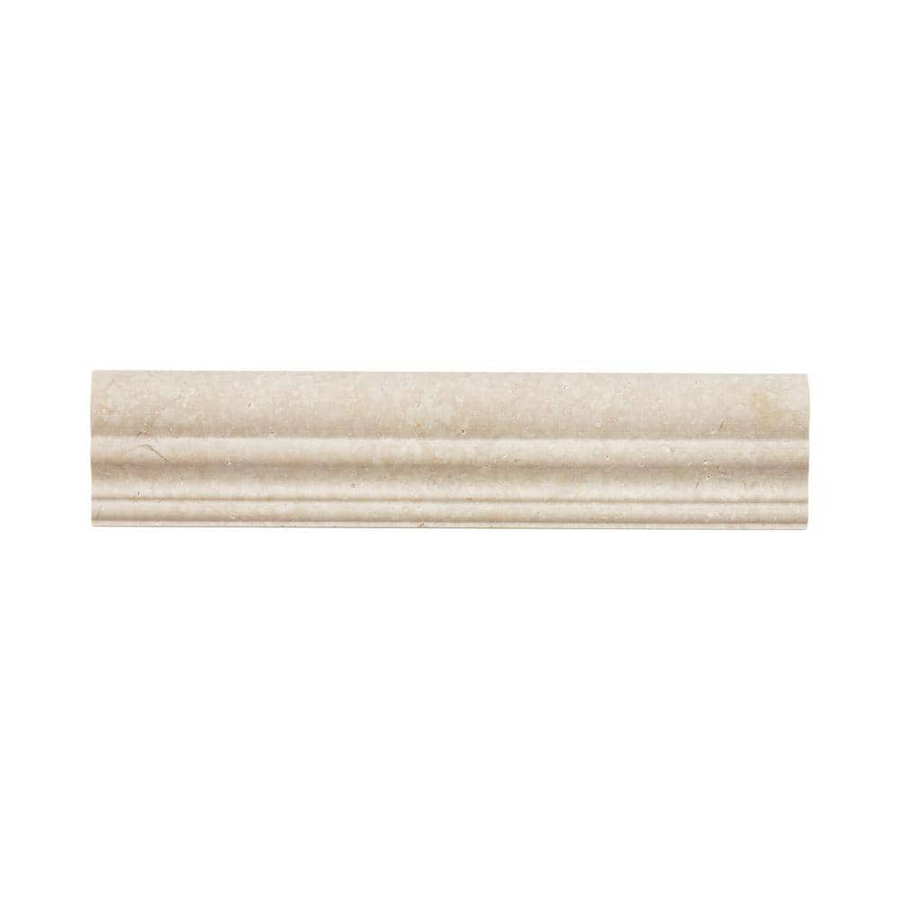 Jeffrey Court Creama 2.5 in. x 12 in. Honed Marble Wall Crown Tile (1 ...