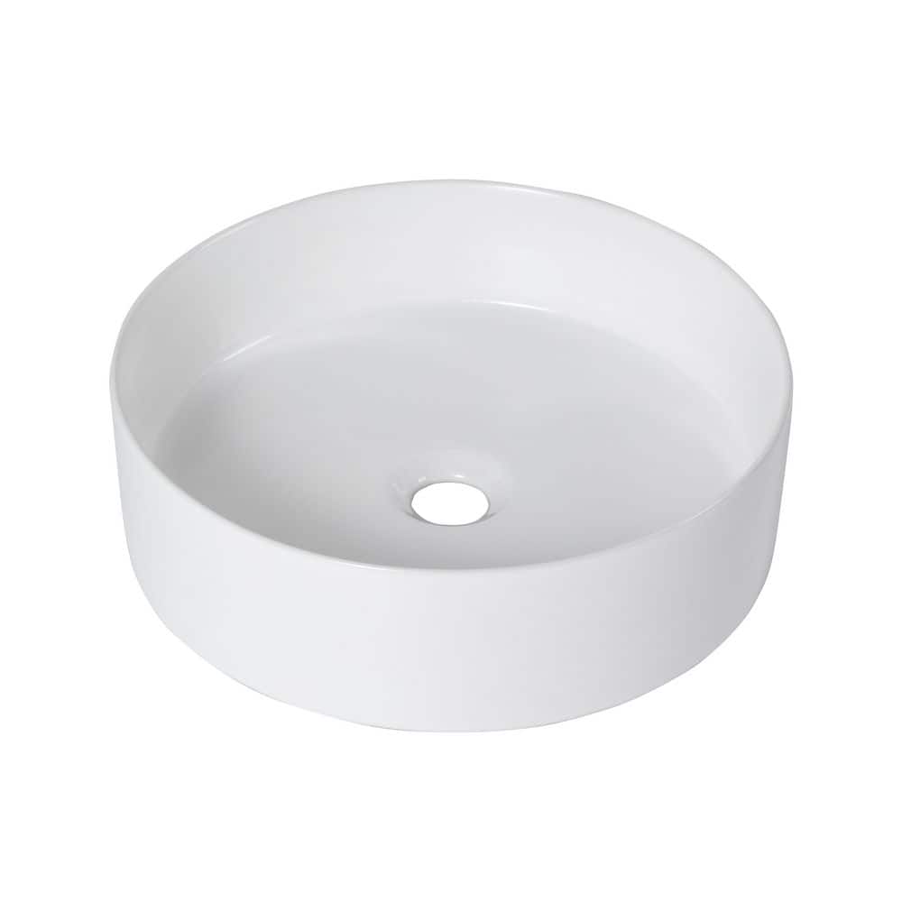 15.70 in. Ceramic Circular Vessel Bathroom Sink, Golden AZ-267 - The ...