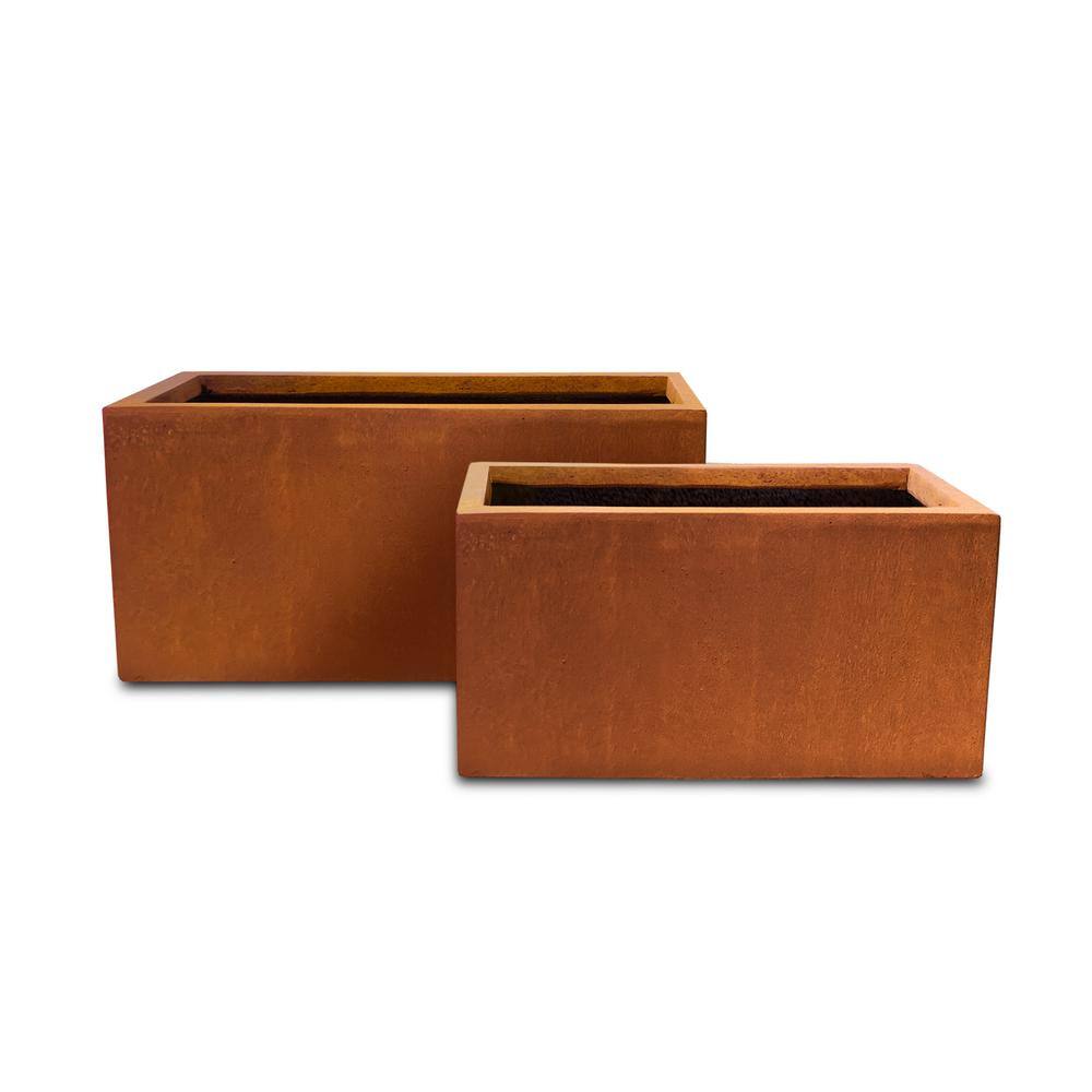 KANTE Kante 31 In And 23 In L Rectangular Faux Weathering Steel Finish