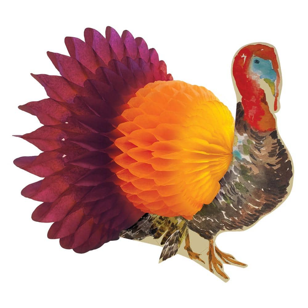Amscan 15 in. Thanksgiving Honeycomb Turkey Centerpiece (4-Pack) 280130 ...
