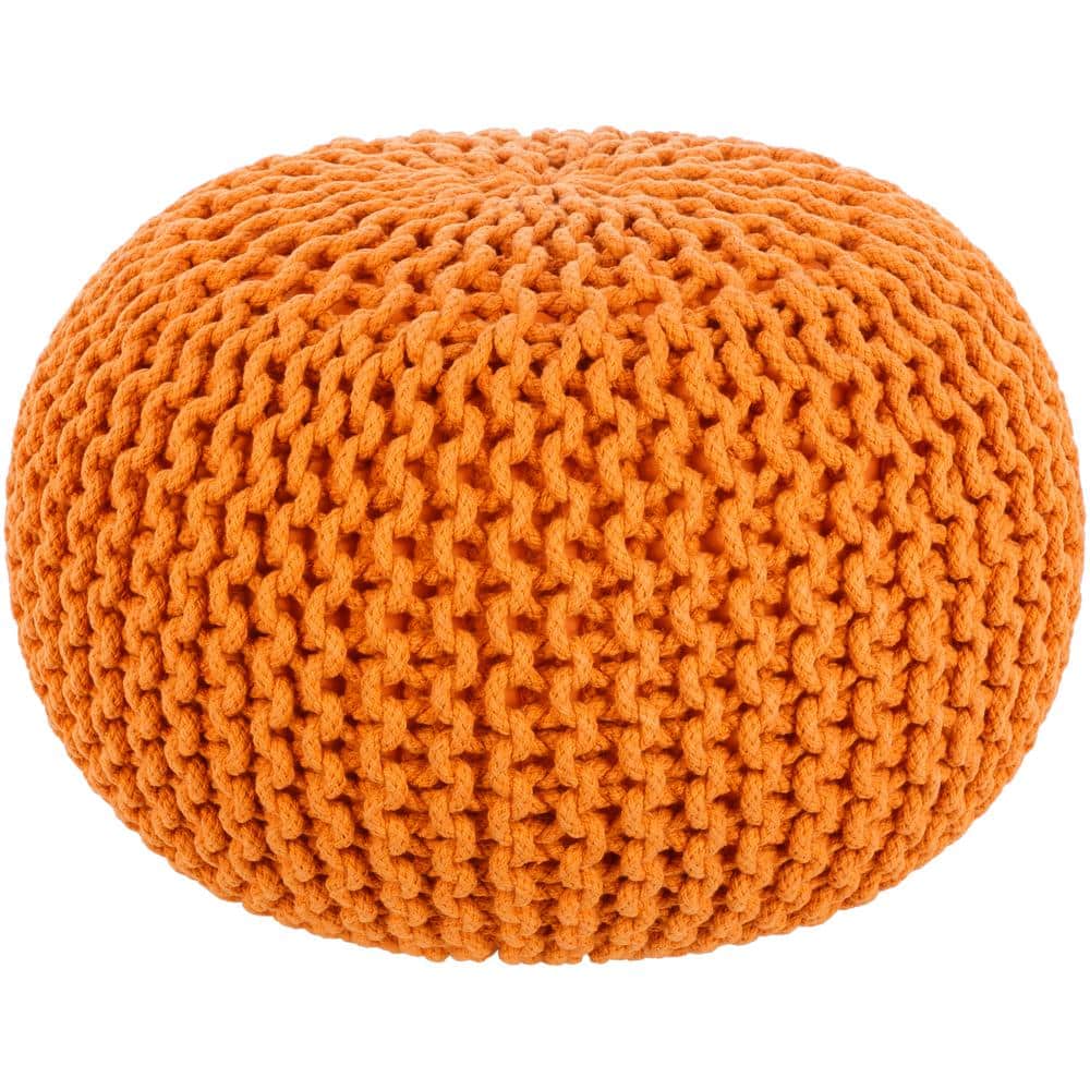 Livabliss Alexia Bright Orange Accent Pouf S00151050873 - The Home Depot