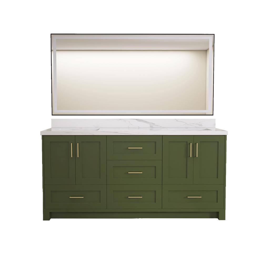 Getpro 72 in. W x 22 in. D x 35 in. H Double Sink Freestanding Bath ...