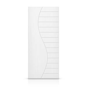 CALHOME 42 in. x 96 in. Hollow Core White Stained Composite MDF Interior Door Slab DMD-CNC-203 ...