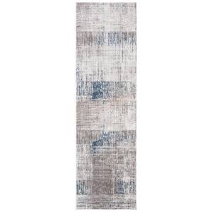 SAFAVIEH Craft Gray/Blue 9 ft. x 12 ft. Plaid Abstract Area Rug CFT874F ...