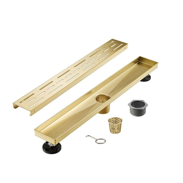 Reviews for Elegante Drain Collection 48 in. Linear Stainless Steel ...