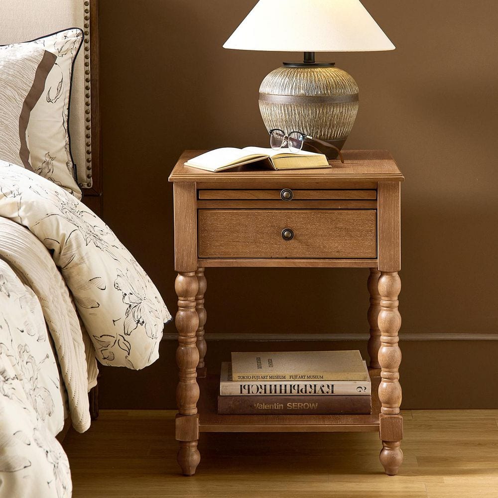 JAYDEN CREATION Jim Seadrift Traditional 20 in. W Solid Wood End Table ...