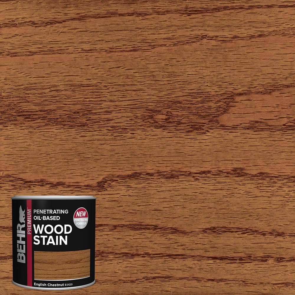 BEHR PREMIUM 8 oz. #TIS-520 English Chestnut Transparent Oil-Based ...