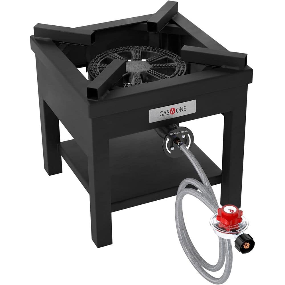 GASONE Outdoor Propane Cooker 1-Side Burner with Adjustable PSI ...