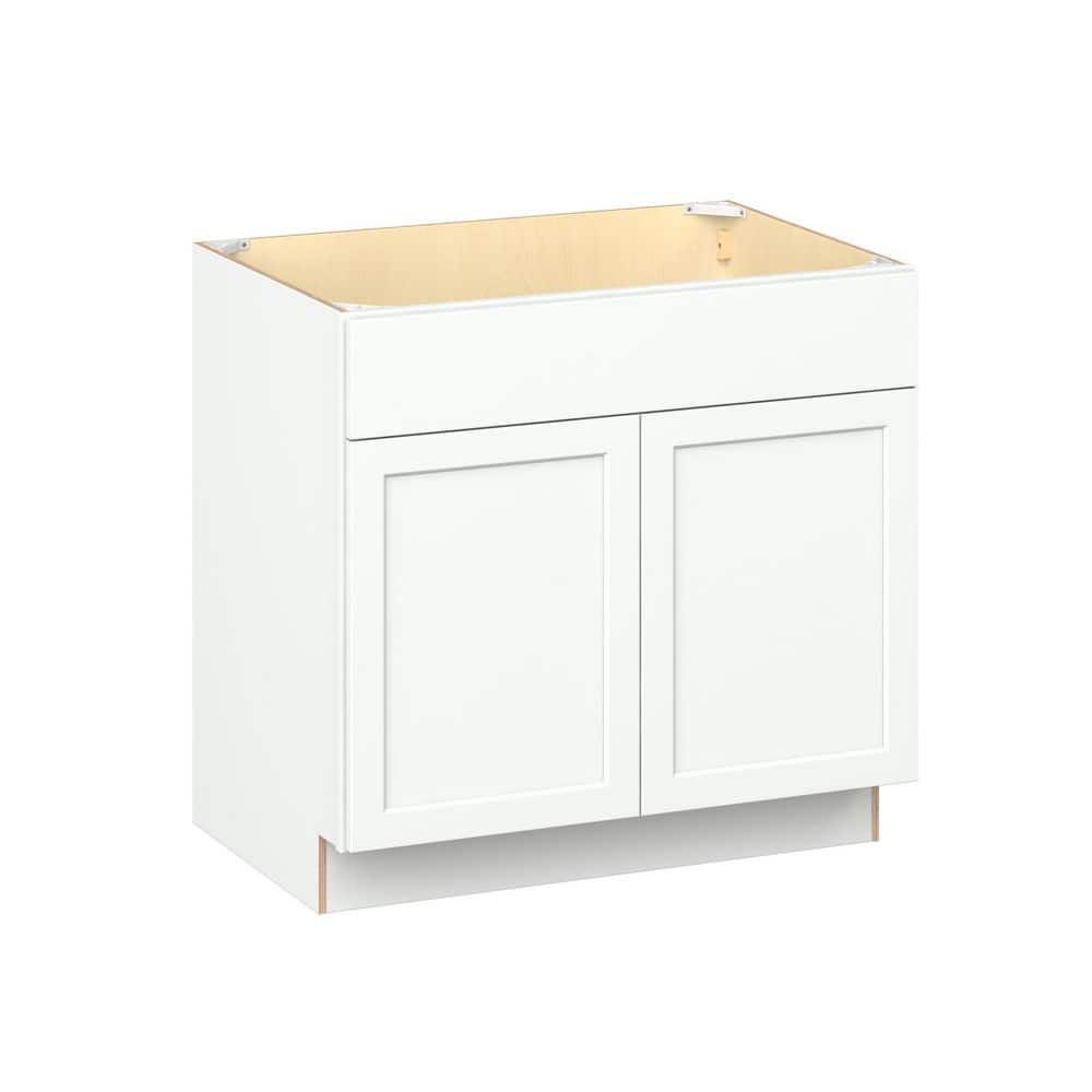 J COLLECTION Emerson Pure White Base Sink Base with 2-Door Ready to ...