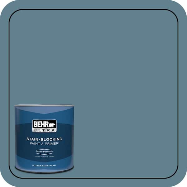 BEHR ULTRA 1 qt. #S470-5 Blueprint Extra Durable Satin Enamel Interior ...