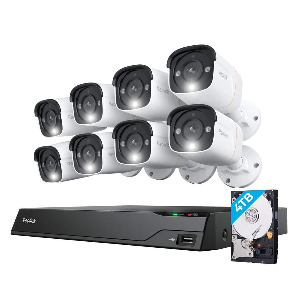 REOLINK 4K+ 16-Channel 12MP PoE 4TB NVR Security Camera System with 8 ...