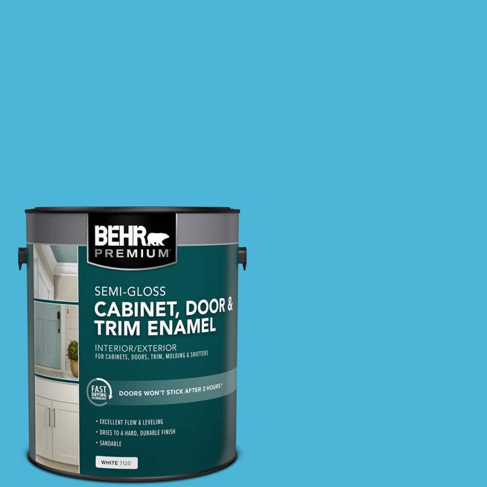 BEHR PREMIUM 1 gal. #P490-4 Aztec Sky Semi-Gloss Enamel Interior ...