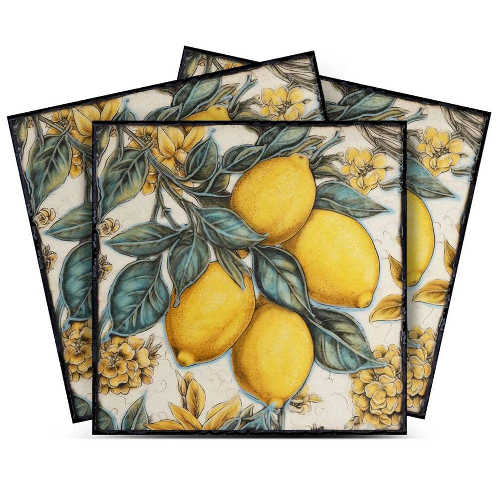 MI ALMA White, Yellow, Blue, and Beige L27 5 in. x 5 in. Vinyl Peel and Stick Tile (24 Tiles, 4. ...