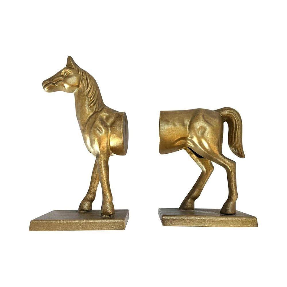 One Pair of Bronze Horse Metal Decorative Bookend HDD6BXT393 - The Home ...