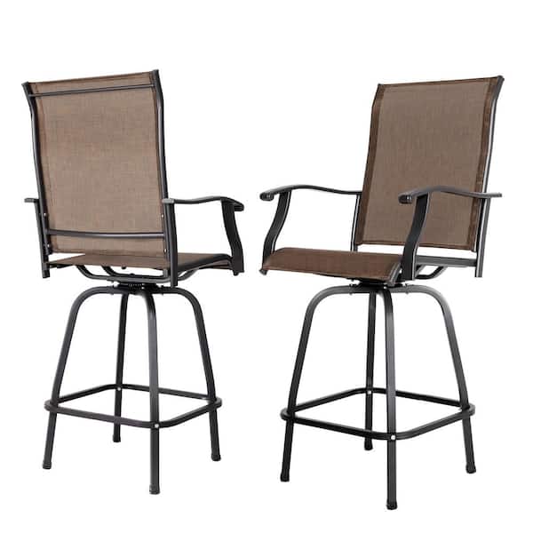 Nuu Garden 2-Piece Steel Outdoor Swivel High Bar Stools DB137J-02 - The ...