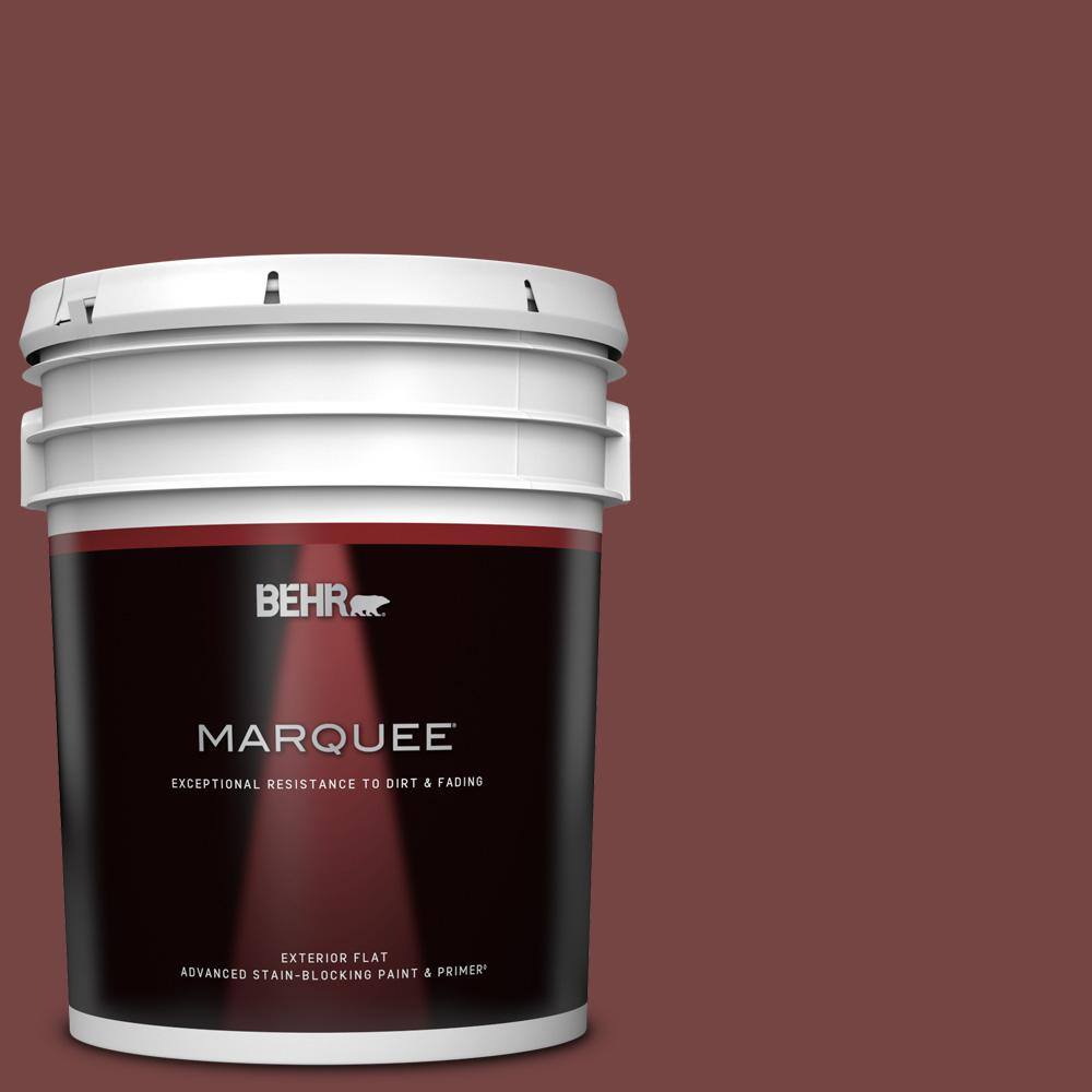 BEHR MARQUEE 5 gal. #S130-7 Cherry Cola Flat Exterior Paint & Primer ...